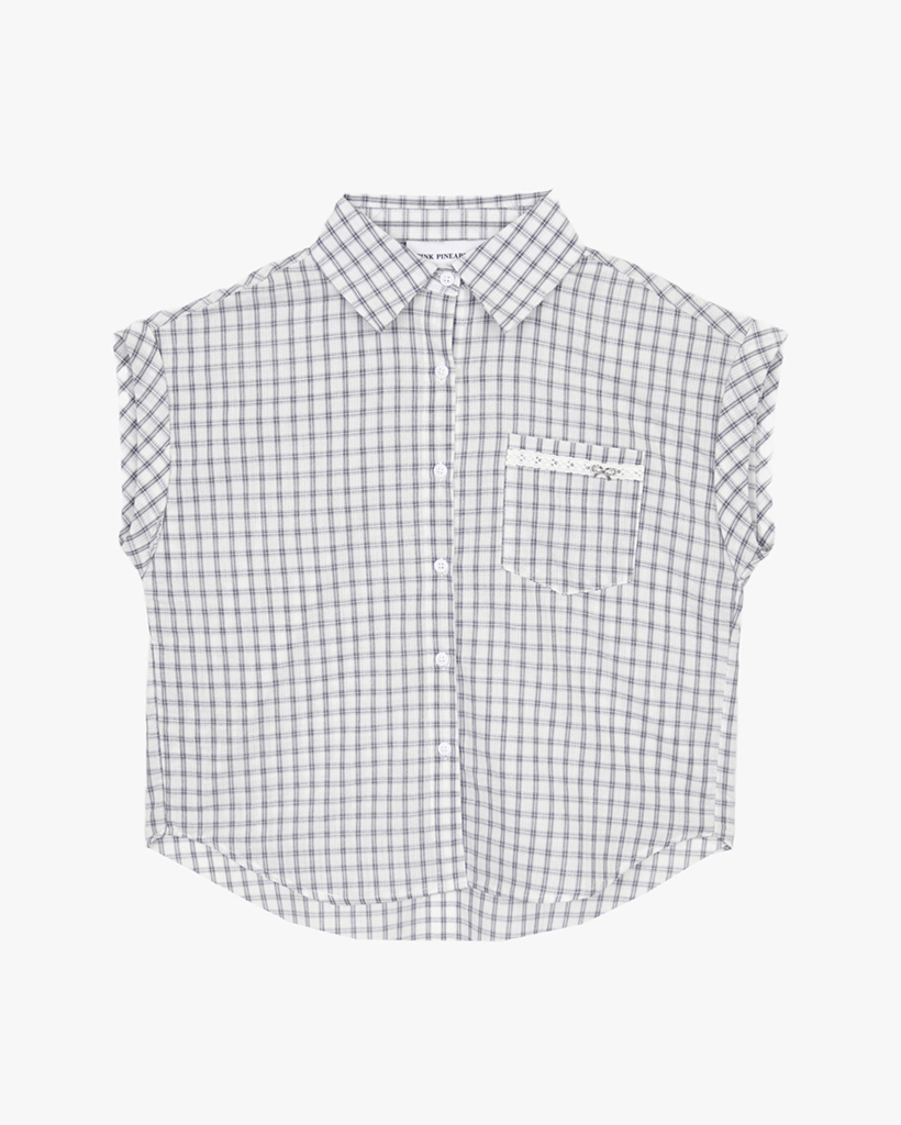ROLLIN CHECK HALF SHIRT_BLUE | ファッション通販サイト NUGU