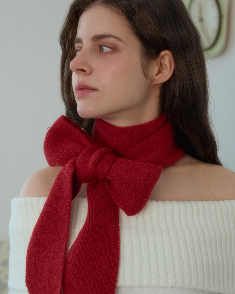 SOFT RIBBON TIE MUFFLER_RED | ファッション通販サイト NUGU