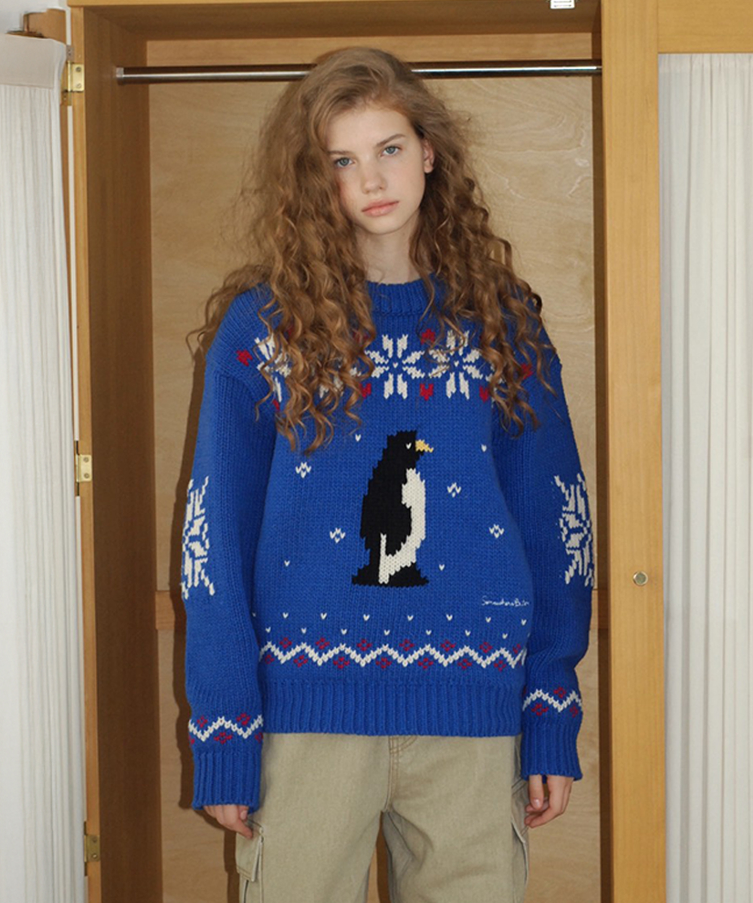 Penguin Wool Sweater - Cobalt Blue | ファッション通販サイト NUGU