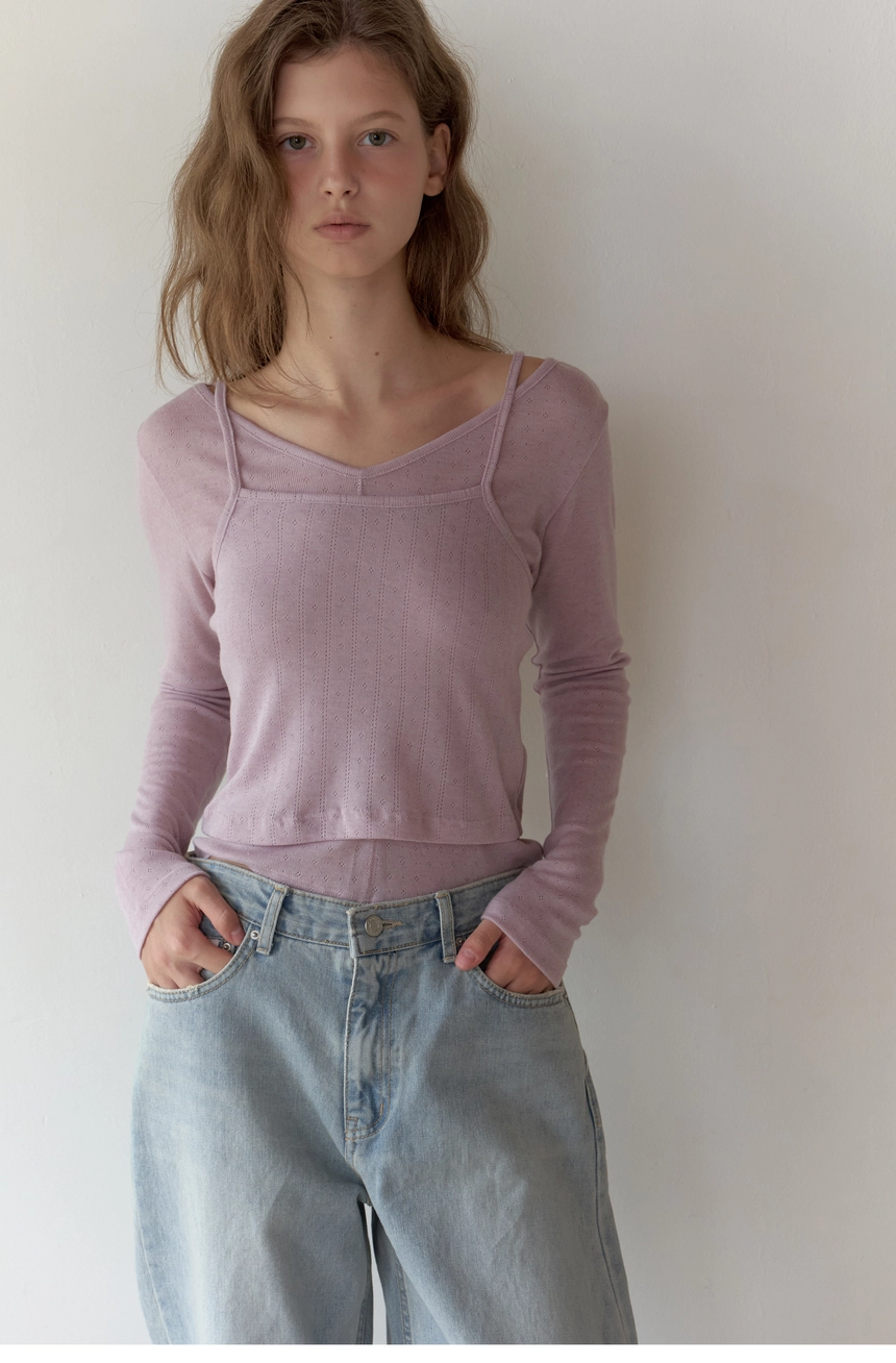 Texture Set Top (Mauve) | ファッション通販サイト NUGU