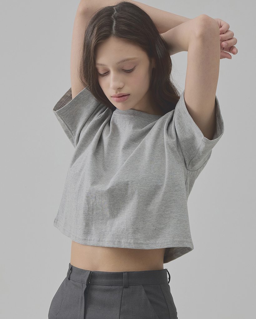 Together crop tee (Gray) | ファッション通販サイト NUGU