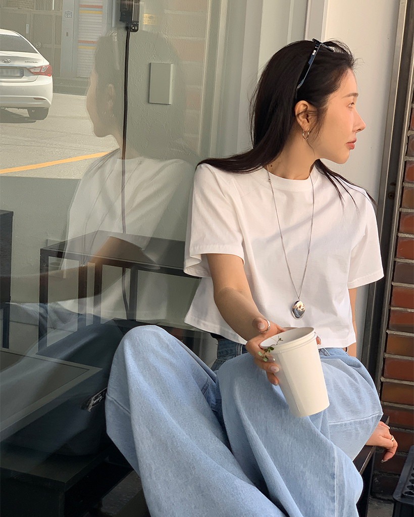 Together crop tee (Ivory) | ファッション通販サイト NUGU