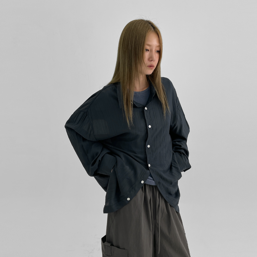 (UNISEX) ロマンクリンクルオーバーフィットシャツ | ファッション通販サイト NUGU