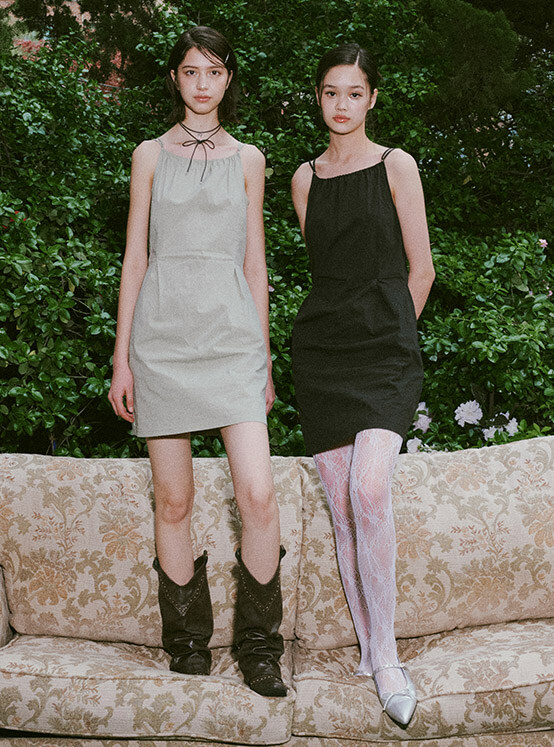 Neck Shirring Fit Mini Dress_2color | ファッション通販サイト NUGU