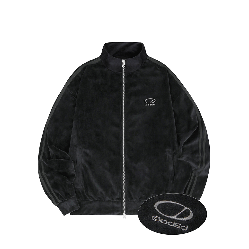 Velour Sporty Track Zip-Up - black | ファッション通販サイト NUGU