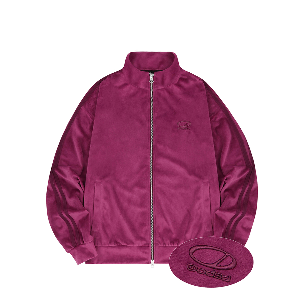 [K-POPアイドル着用] Velour Sporty Track Zip-Up - magenta | ファッション通販サイト NUGU