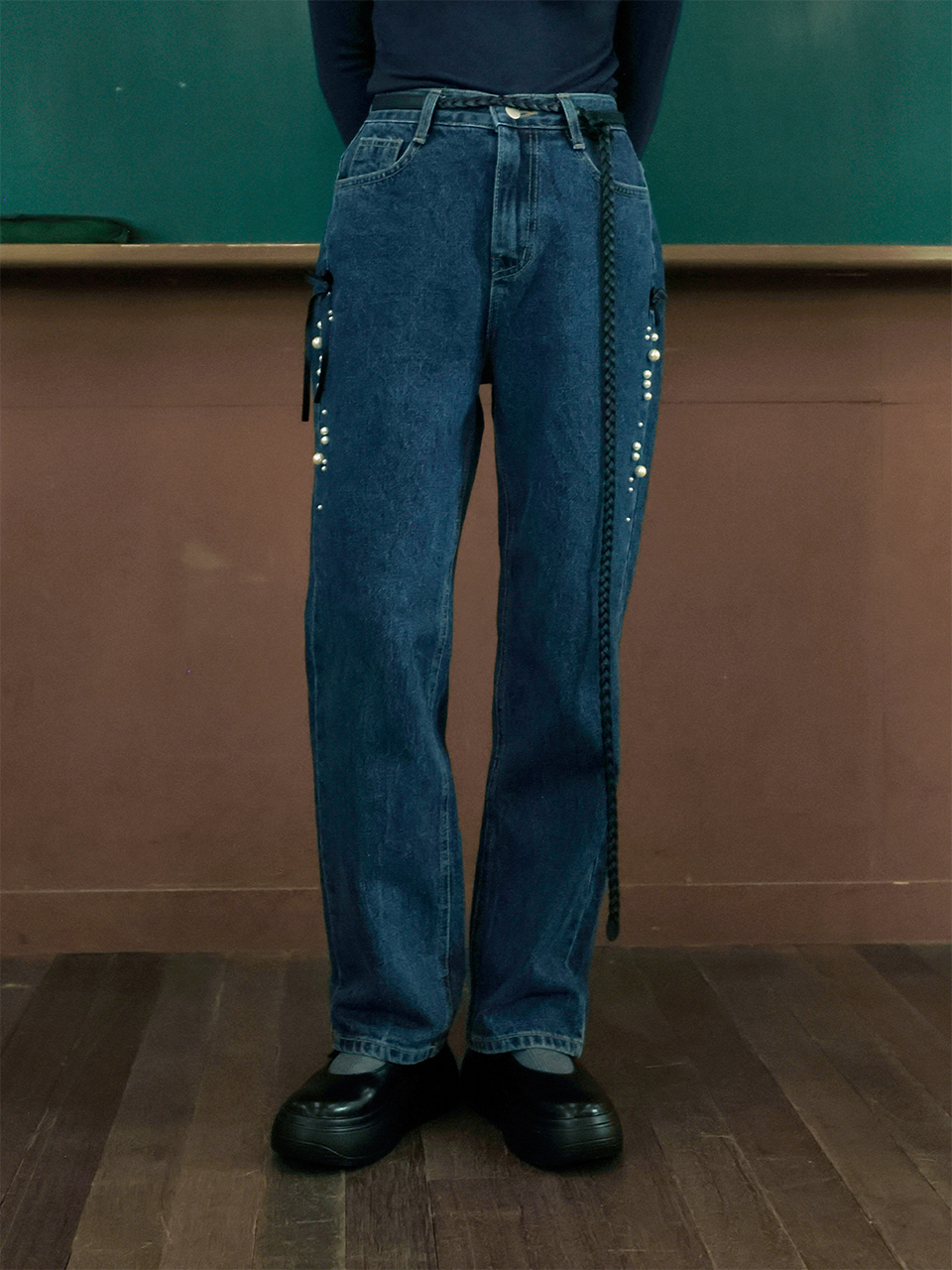 Drip Pearl Jeans - Deep blue | ファッション通販サイト NUGU