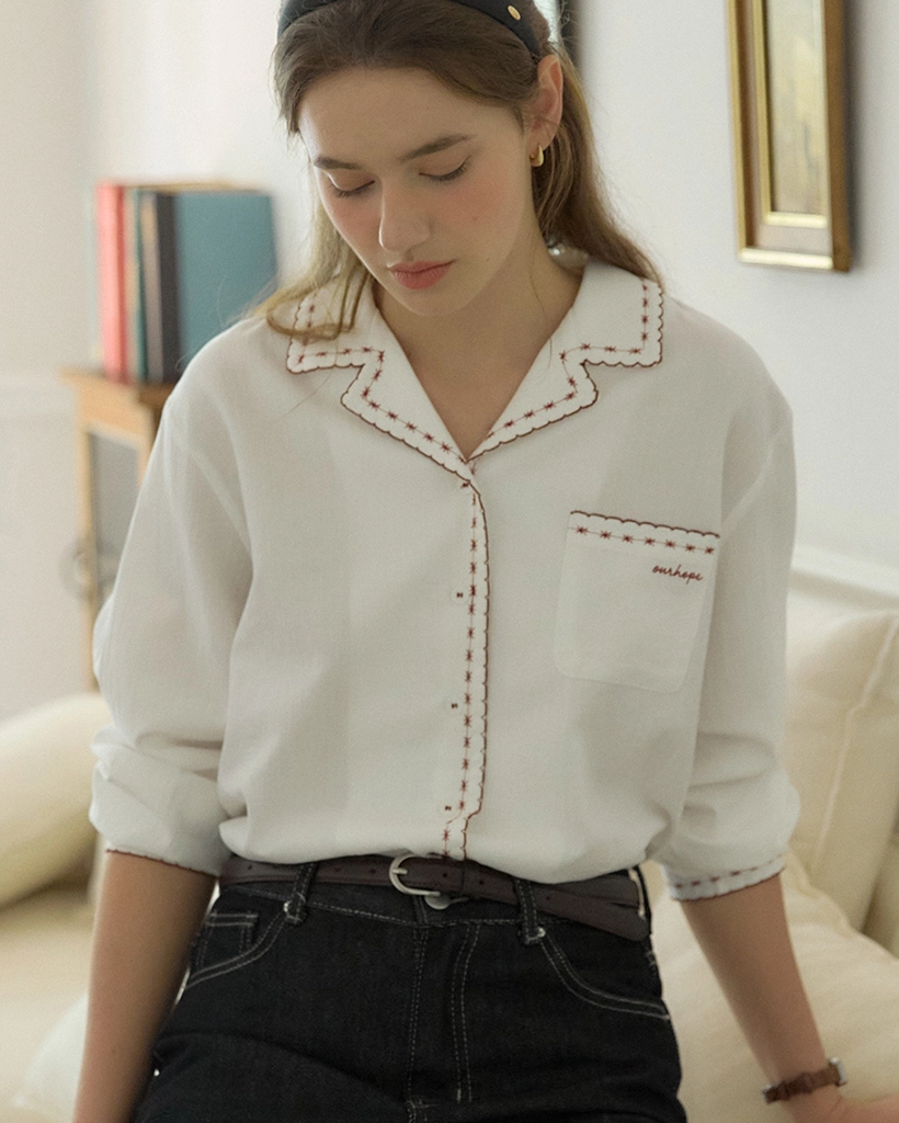 Vermilion Embroidery Blouse - White | ファッション通販サイト NUGU