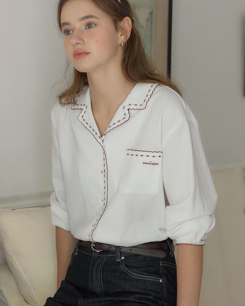 Vermilion Embroidery Blouse - White | ファッション通販サイト NUGU