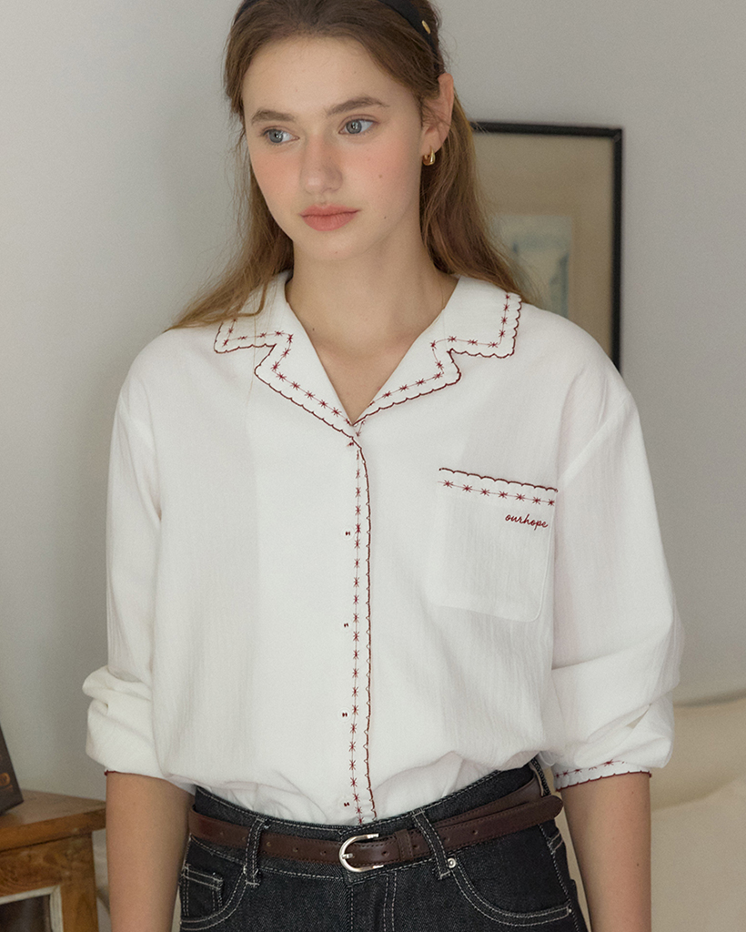 Vermilion Embroidery Blouse - White | ファッション通販サイト NUGU