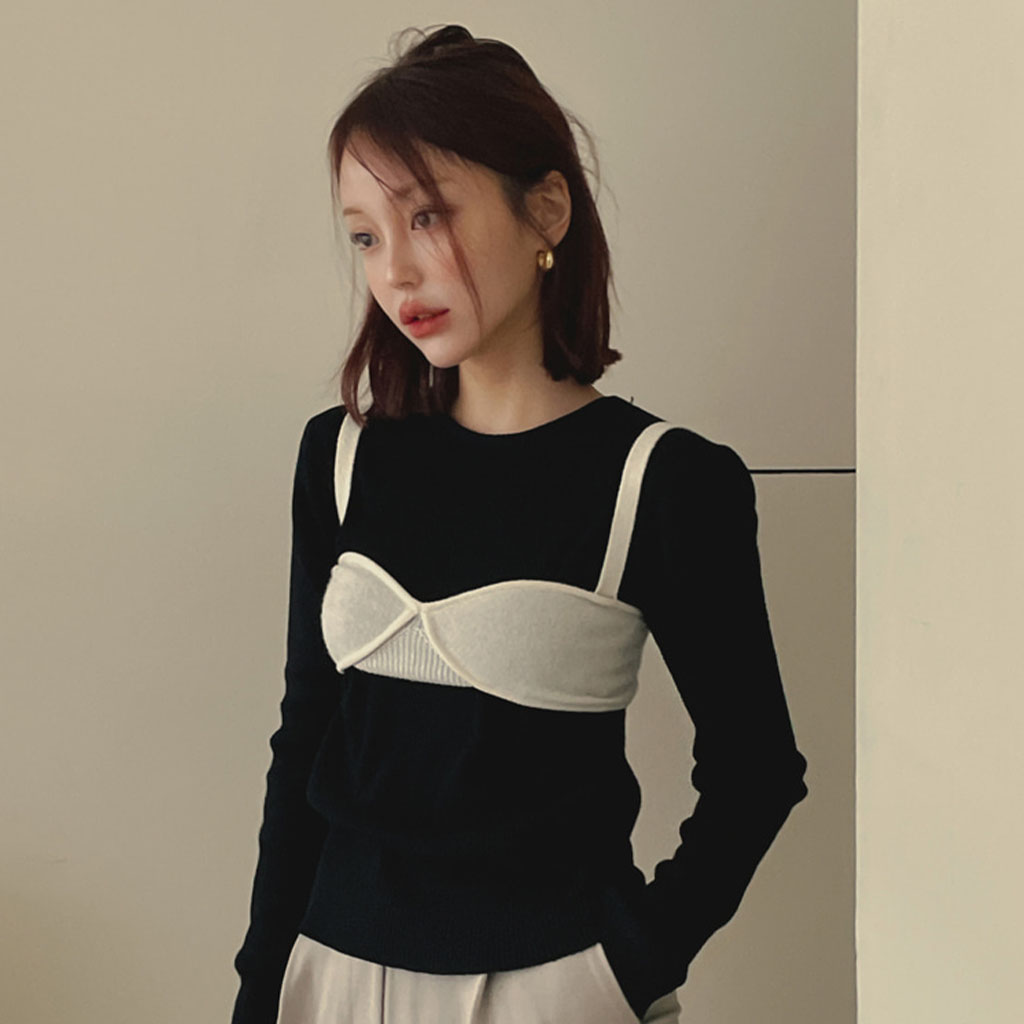 リブラウンドニット(4color) | ファッション通販サイト NUGU