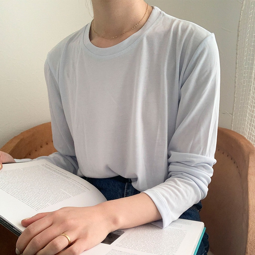 long sleeve silk T | ファッション通販サイト NUGU