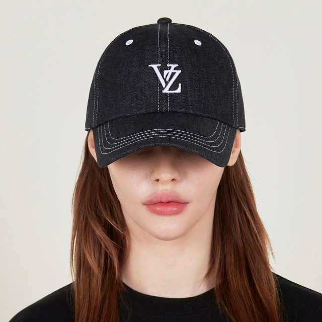 [VARZAR] 3D Monogram Stitch Over Fit Ball Cap BlackDenim|ファッション通販サイトNUGU