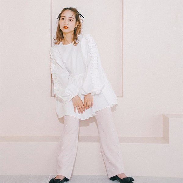 frill sleeve blouse NUGU