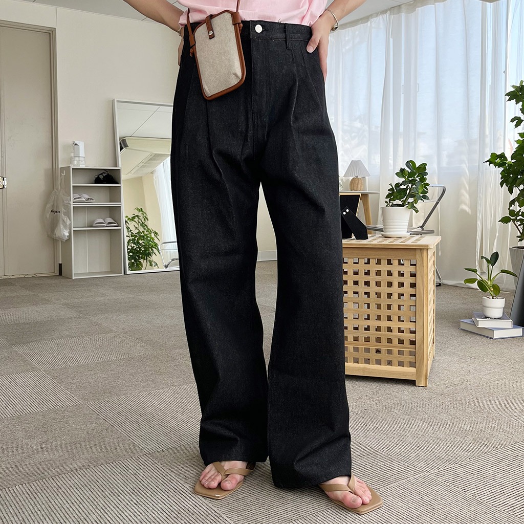 two tuck long denim pants | ファッション通販サイト NUGU
