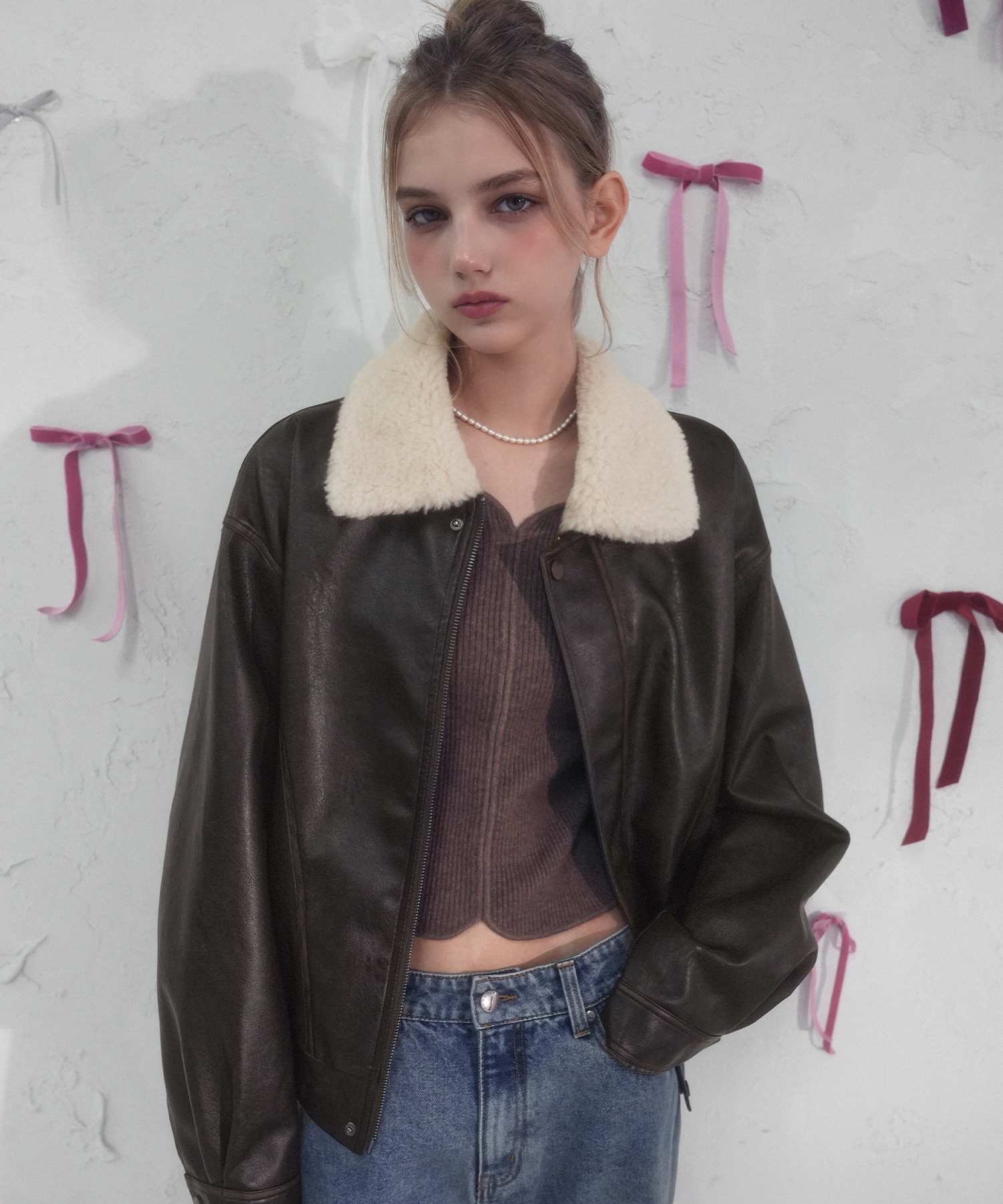 Cafe Mocha Aviator Jacket BROWN | ファッション通販サイト NUGU