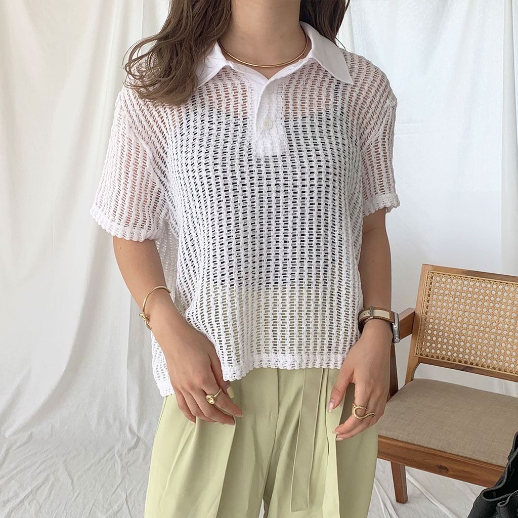 the ray net kara neck t | NUGU