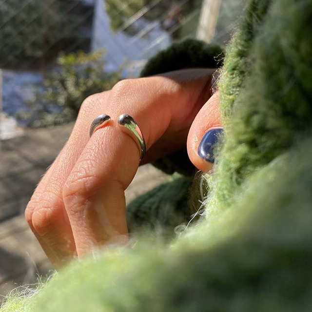 [925 silver] Cinq.silver.58 / ouvert ring | NUGU