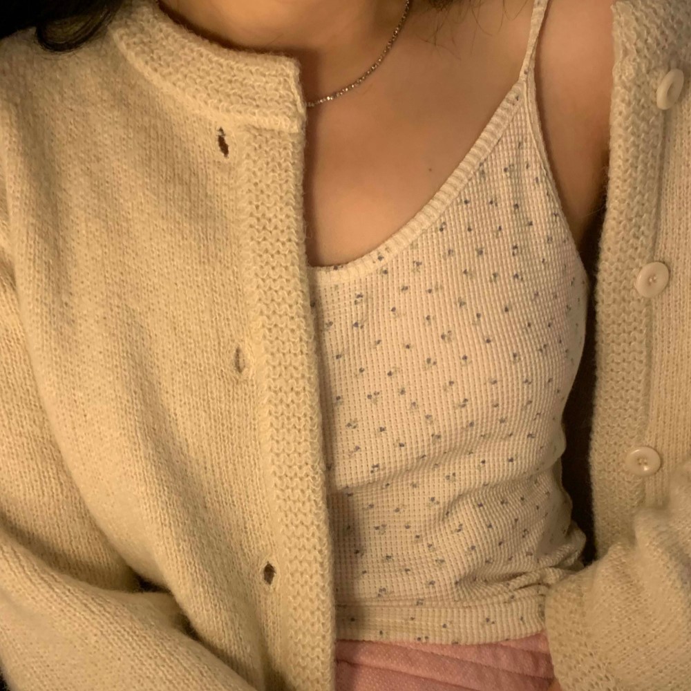 Flower waffle sleeveless (2color) | ファッション通販サイト NUGU