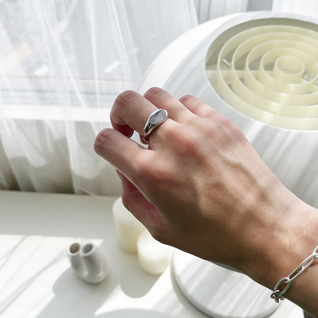 big oval surgical steel ring | ファッション通販サイト NUGU