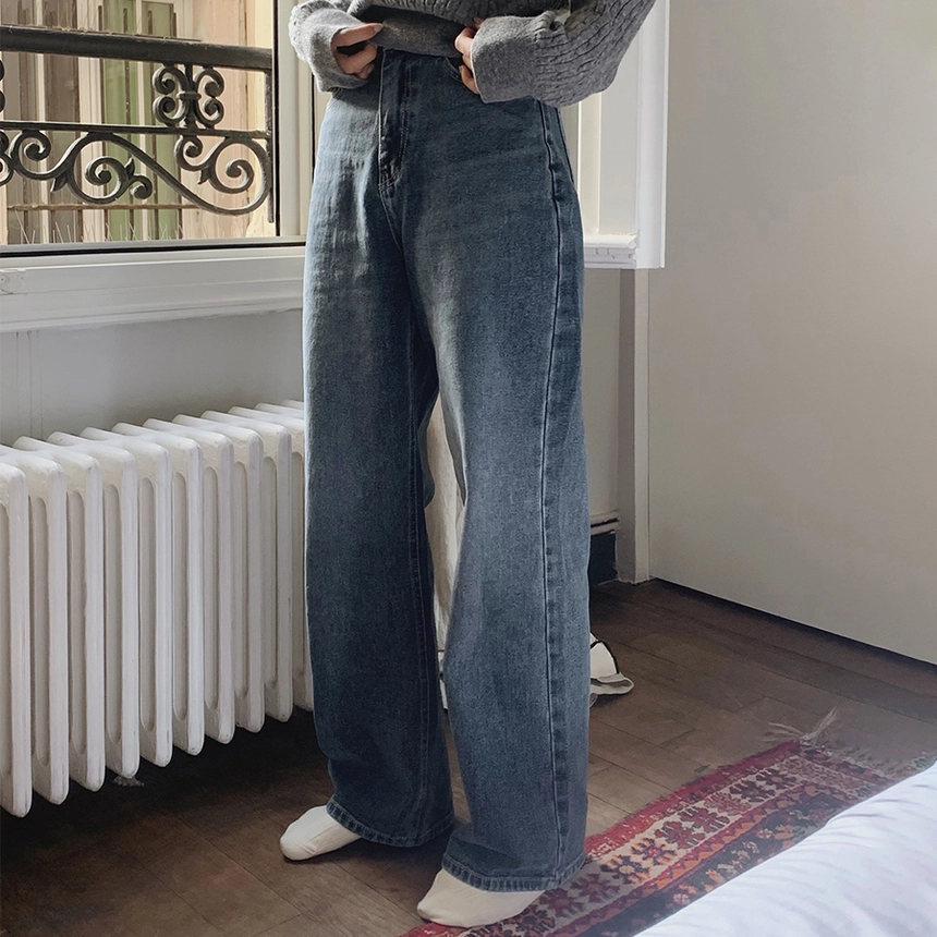 #SLOWMADE. (basic/long/5万枚突破)ワイドデニムパンツ-4size | ファッション通販サイト NUGU