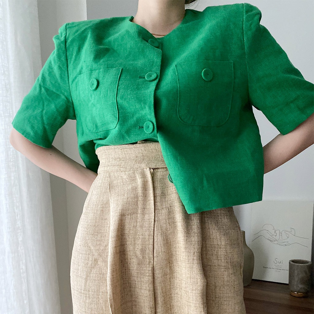 ramie crop jacket | ファッション通販サイト NUGU