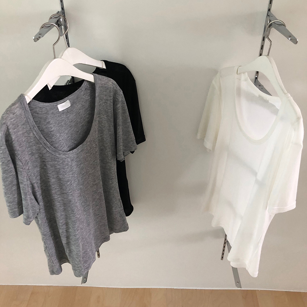 easy U neck tee (3color) | ファッション通販サイト NUGU