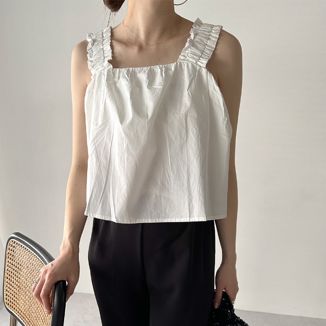 フリルノースリーブブラウス | ファッション通販サイト NUGU