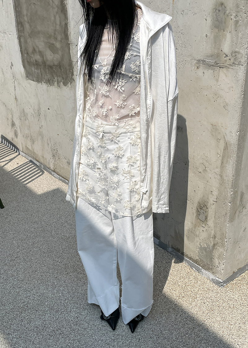 embroidery see through ops (ivory) | ファッション通販サイト NUGU