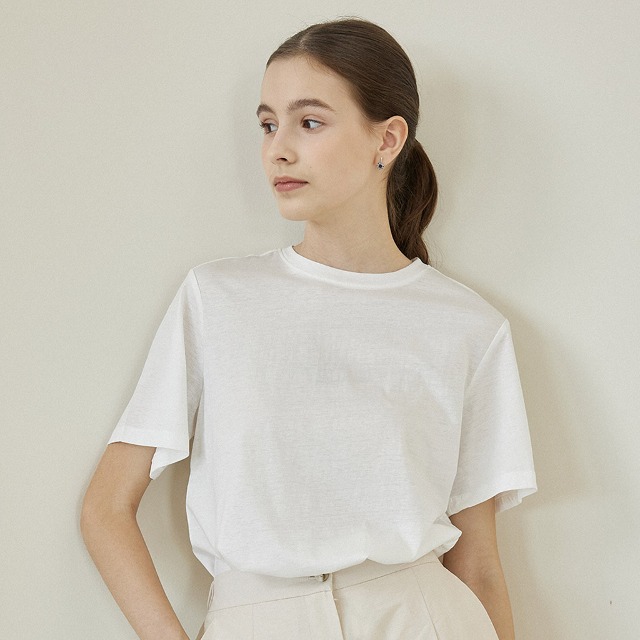 Basic Silk Natural T-Shrts [SNOW WHITE] | NUGU