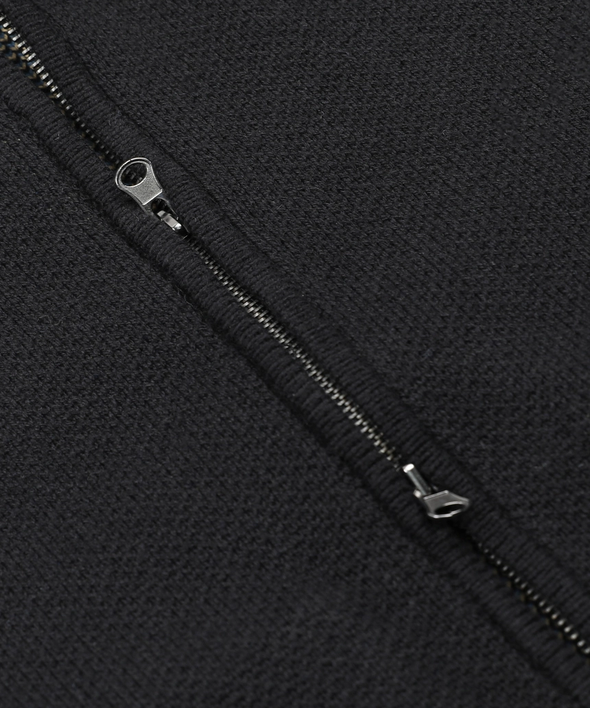 GNT072 Stripe Rib Pharaoh Knit Zip-Up (BLACK) | ファッション通販サイト NUGU