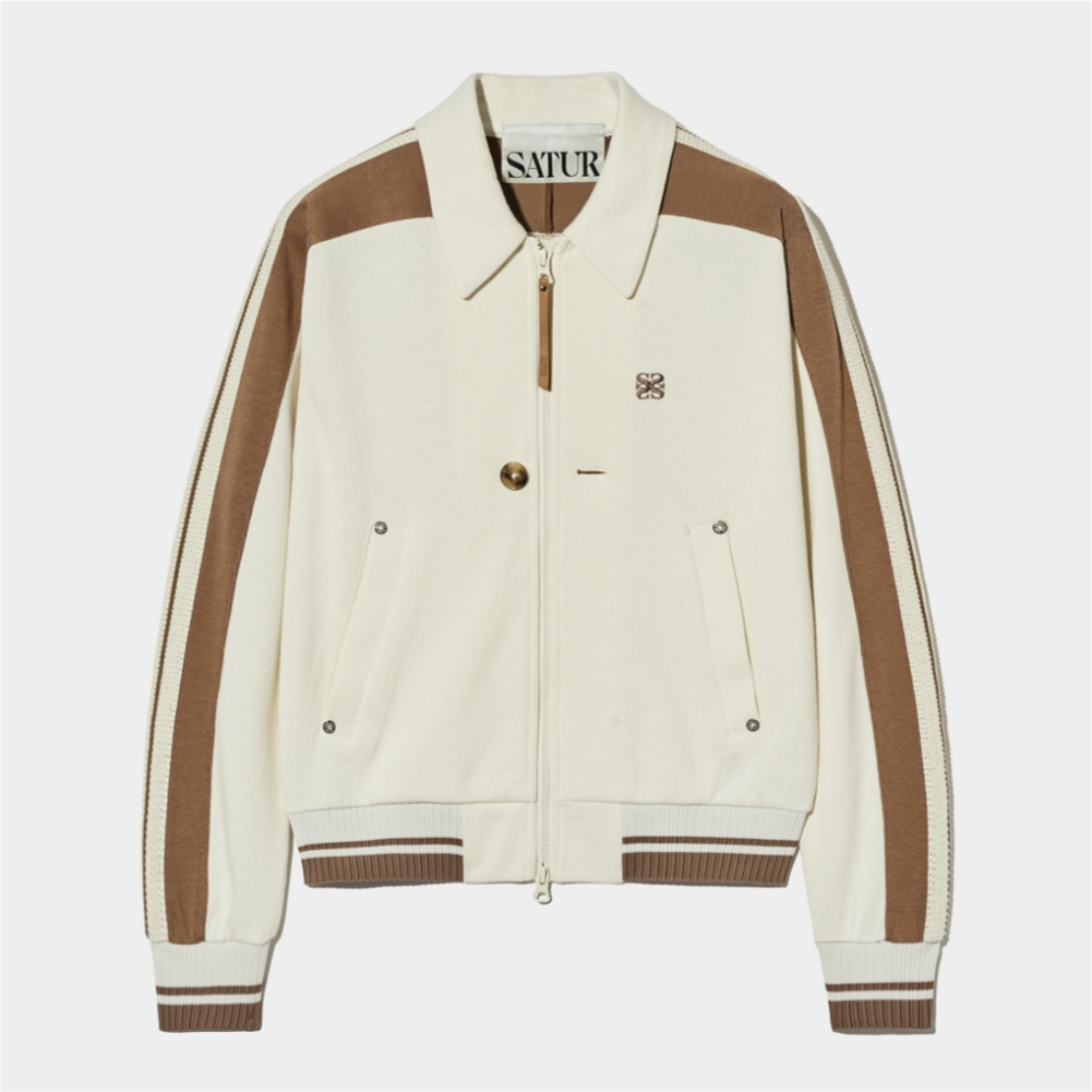 (W) Lawton Collar Track Zip-Up Jacket - Resort Cream | ファッション通販サイト NUGU