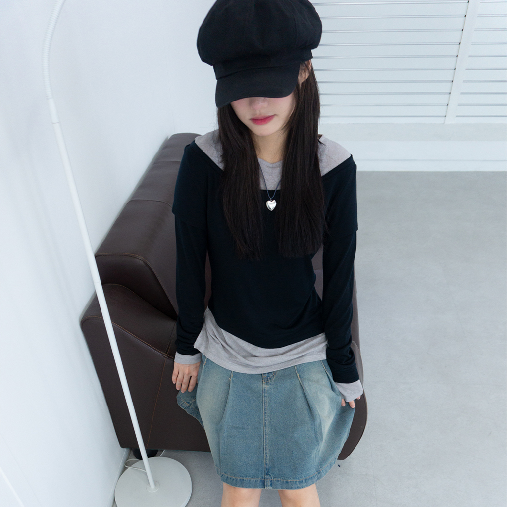 [2color] neko layering t-shirt | ファッション通販サイト NUGU