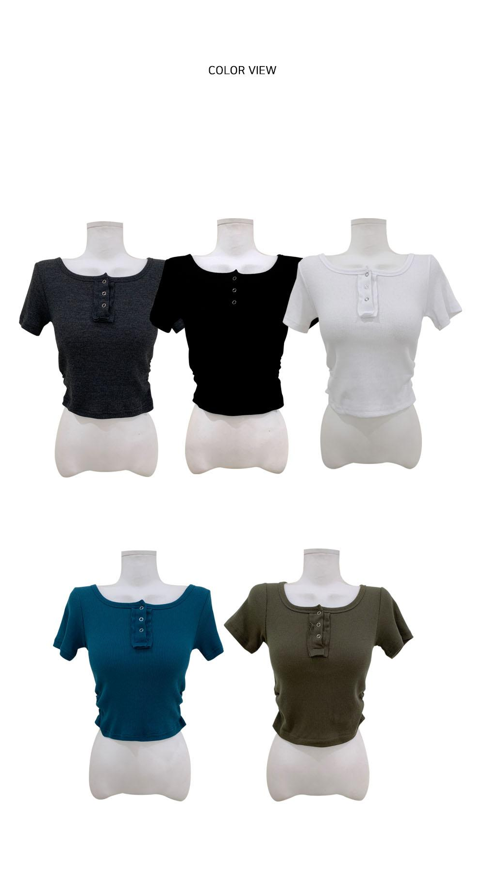 ラインシャーリングリブ半袖Tシャツ-5color | ファッション通販サイト NUGU