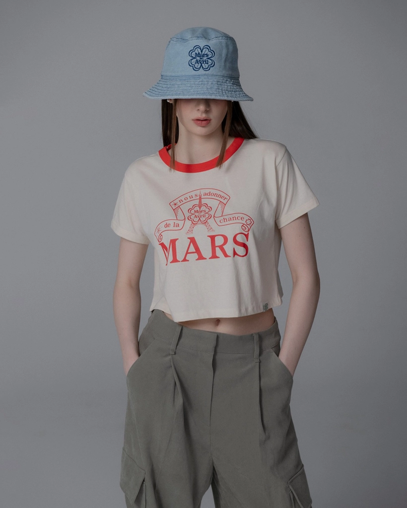 CLOVER HAT CROP TSHIRT_BUTTER VERMILION | ファッション通販サイト NUGU