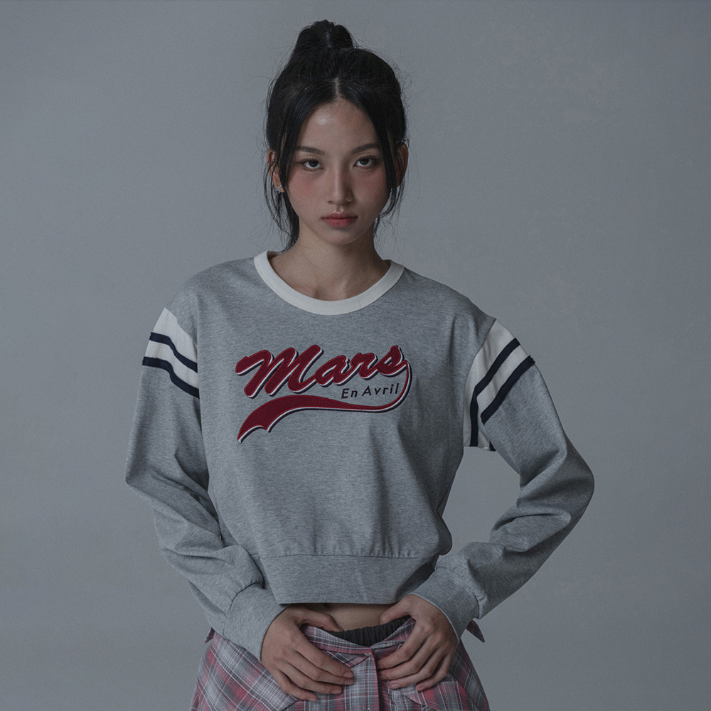 COLORSCHEME LOGO CROP TSHIRT_GRAY WINE | ファッション通販サイト NUGU