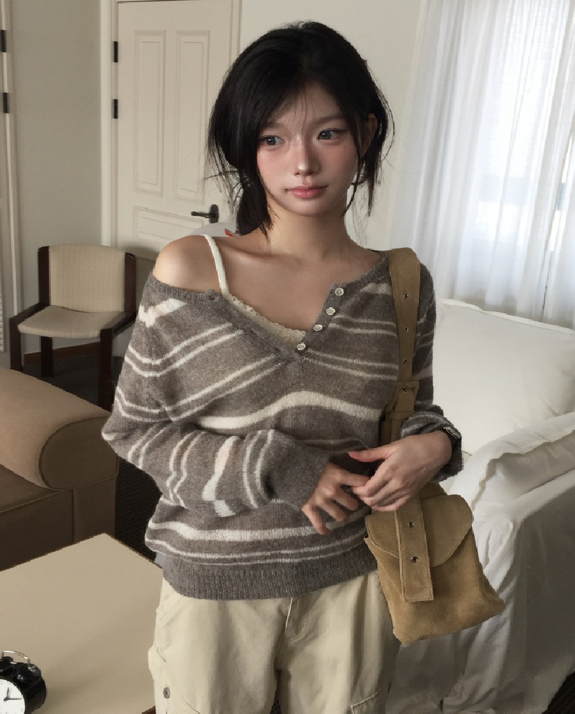 [Alpaca/Daily] Open Button Knit with Ipn Dangara - 4 colors | ファッション通販 ...