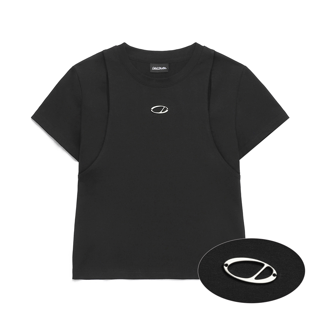 Odd Signature Cut-off Slim T-Shirt - black | ファッション通販サイト NUGU