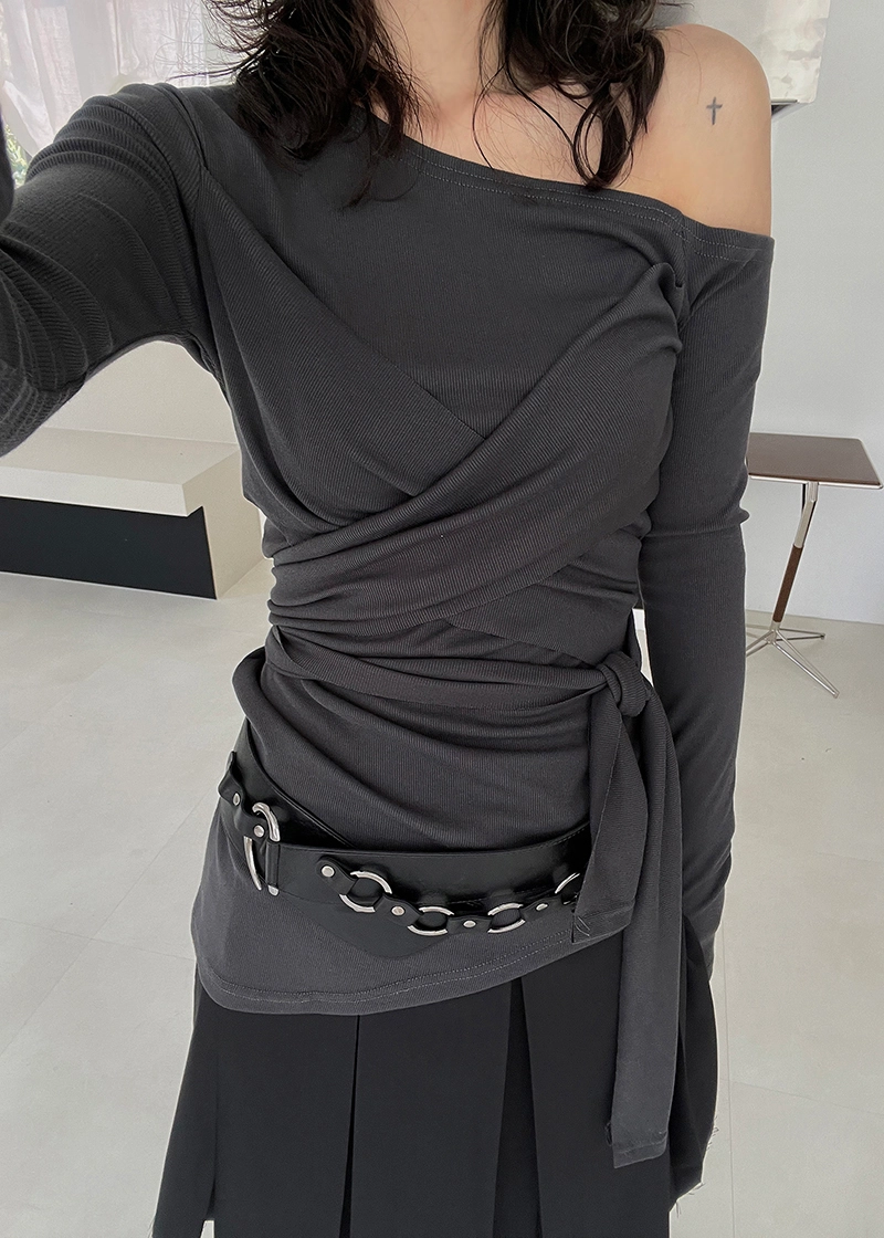 one shoulder tie T (2c) | ファッション通販サイト NUGU