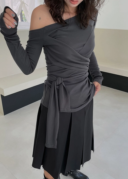 one shoulder tie T (2c) | ファッション通販サイト NUGU