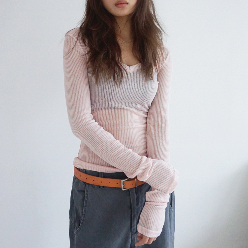 pale v seethrough t [6c] | ファッション通販サイト NUGU