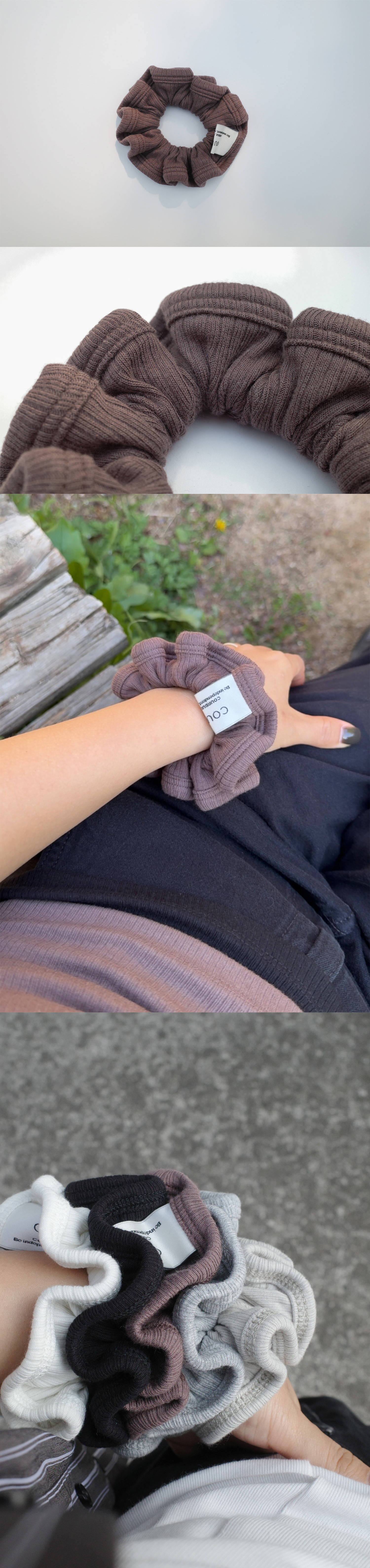 ribbed binding scrunchie (5colors) | ファッション通販サイト NUGU
