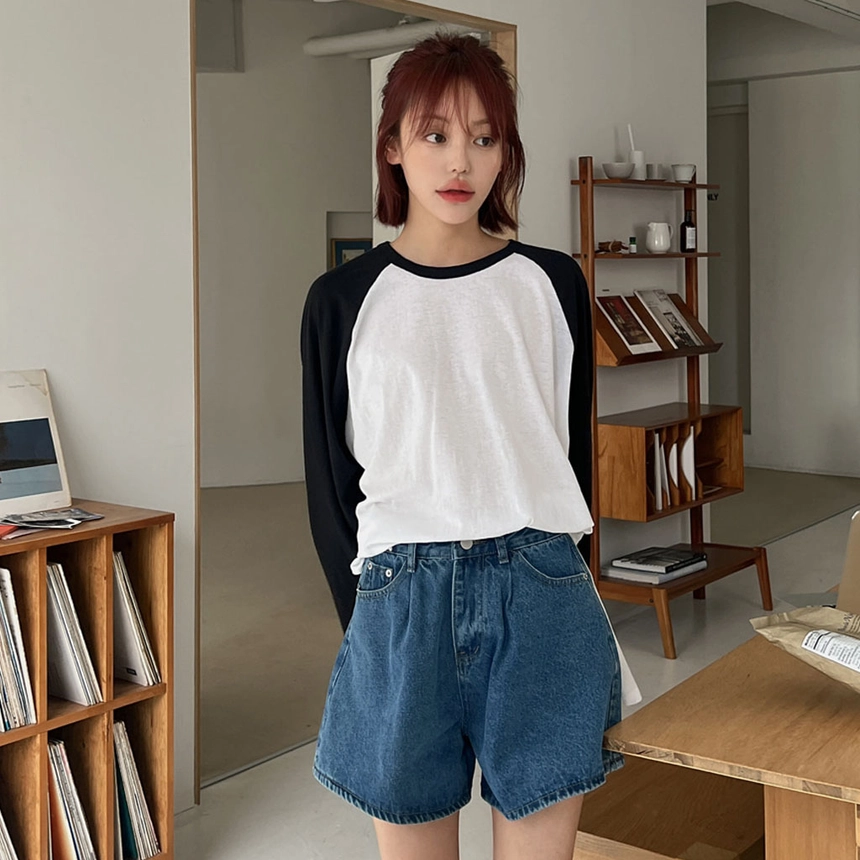 [2color]タック入りデニムハーフパンツ | ファッション通販サイト NUGU