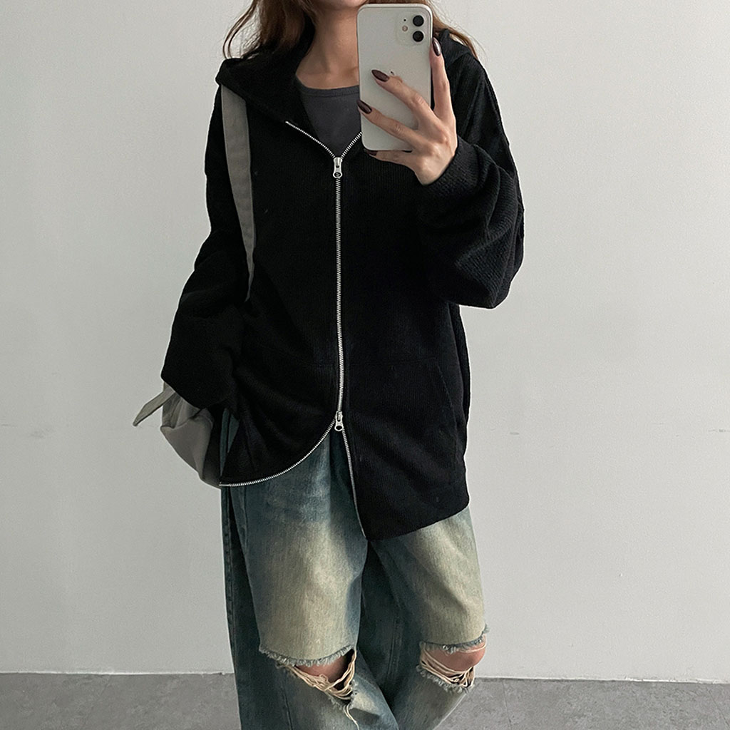 [4color]オーバーリブ2WAYパーカー | ファッション通販サイト NUGU