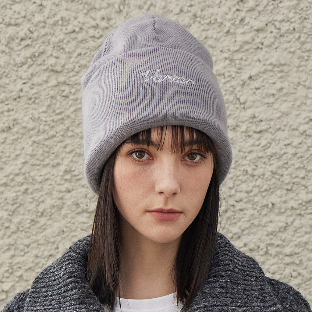 VARZAR Chian Logo Balloon Beanie Gray | ファッション通販サイト NUGU