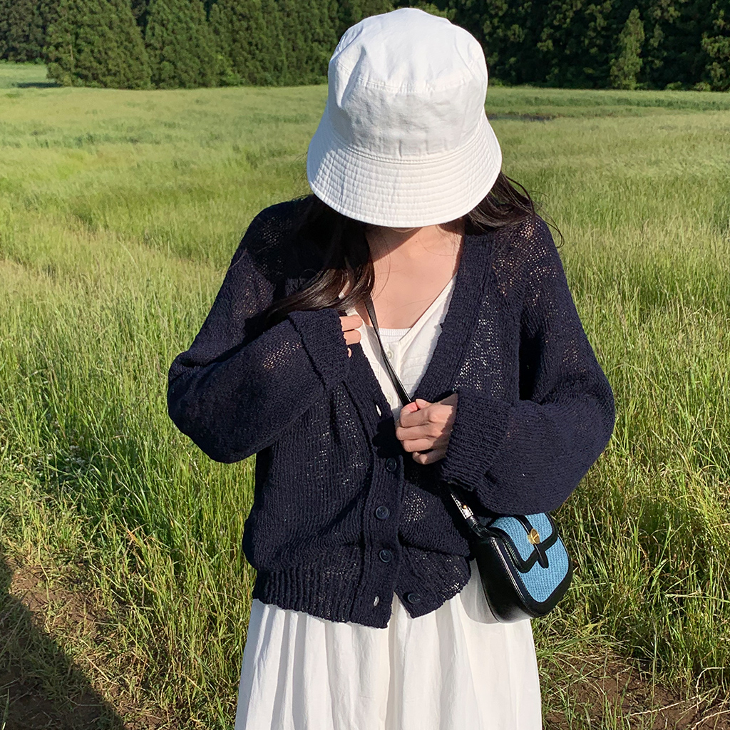 [original]サンド Vネックコットンカーディガン2color! | ファッション通販サイト NUGU