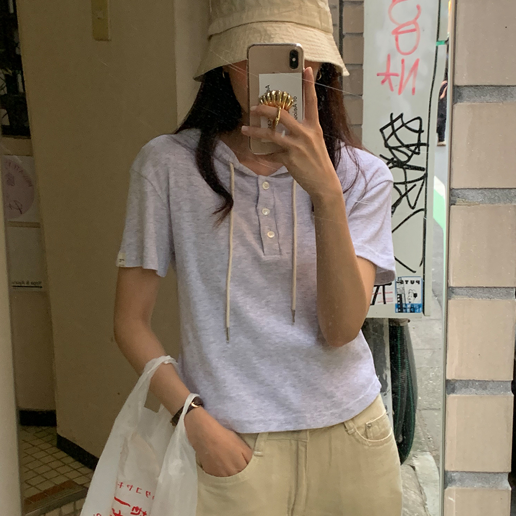 [original]リブ編みフードTシャツ2color! | ファッション通販サイト NUGU