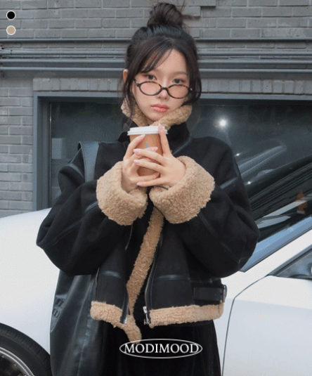 クロップドボアスエードムートンコート | ファッション通販サイト NUGU