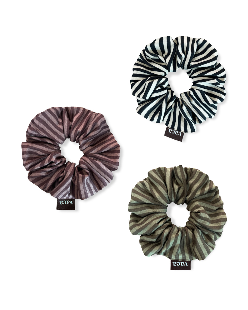 STRIPE COTTON SCRUNCHIE (3 COLOR) | ファッション通販サイト NUGU