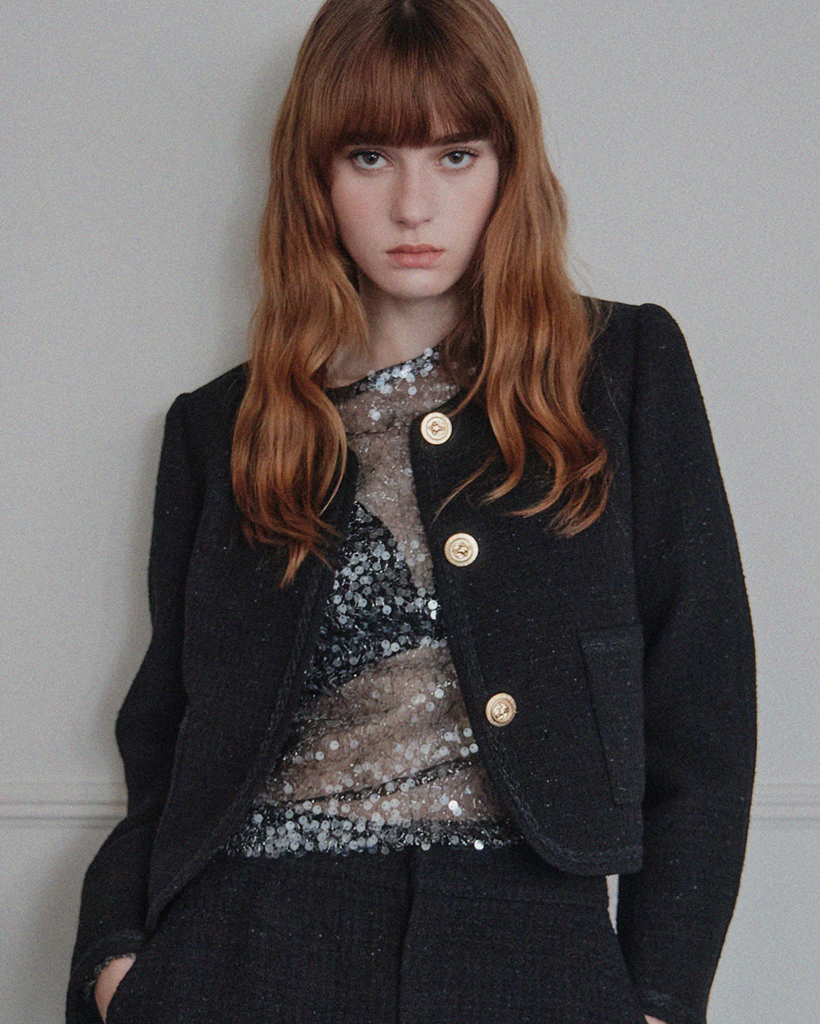 Black Classic Tweed Jacket | ファッション通販サイト NUGU